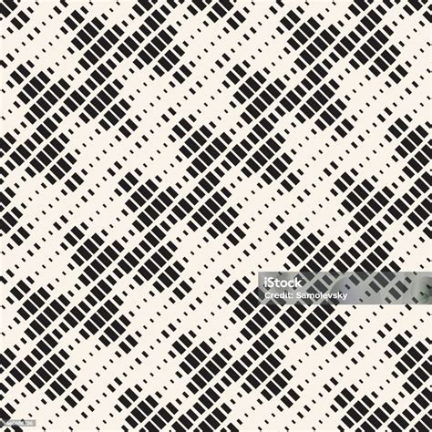 Repeating Rectangle Shape Halftone Modern Lattice Texture Vector Seamless Monochrome Pattern