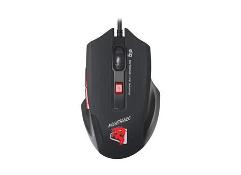 Mouse Gamer Elg Night Mare Mgnm 6 Botoes 7 Cores 4800dpi Preto Pret