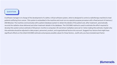 Solveda Software Manager Is In Charge Of The Development Of A Safety