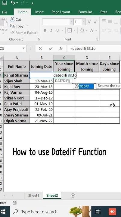 master the datedif formula calculate days month and years like a pro shorts ytshorts excel