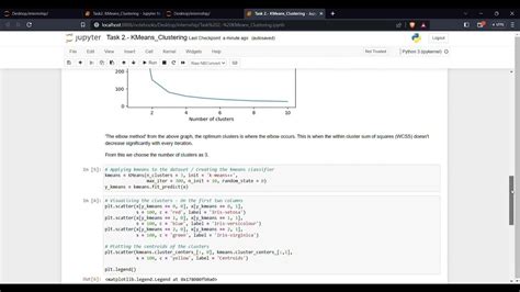 task 2 kmeans clustering jupyter notebook youtube