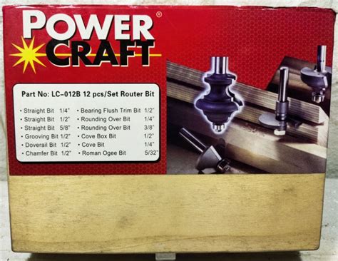 Powercraft Router Bit Set All In 12 Pcs Per Set All Size Heavy Duty