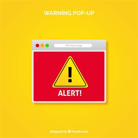 Premium Vector Warning Pop Up With Flat Design