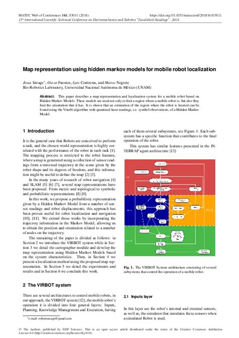 Pdf Map Representation Using Hidden Markov Models For Mobile Robot