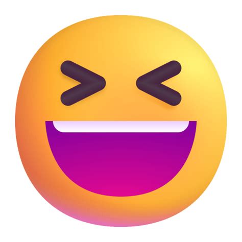 Grinning Squinting Face 3d Icon Fluentui Emoji 3d Iconpack Microsoft