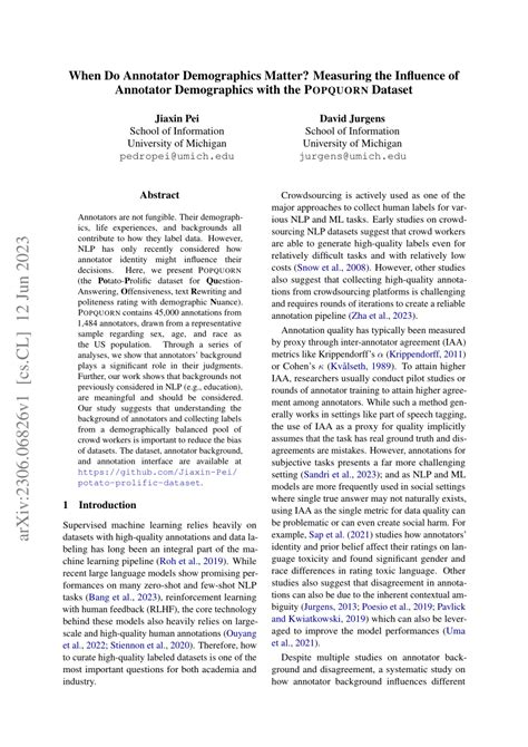 Pdf When Do Annotator Demographics Matter Measuring The Influence Of