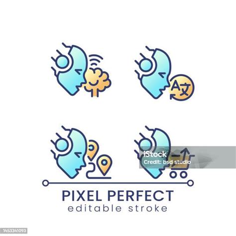 기계 학습 사용 픽셀 완벽한 색상 그라데이션 아이콘 세트 0명에 대한 스톡 벡터 아트 및 기타 이미지 0명 개념 개선 Istock