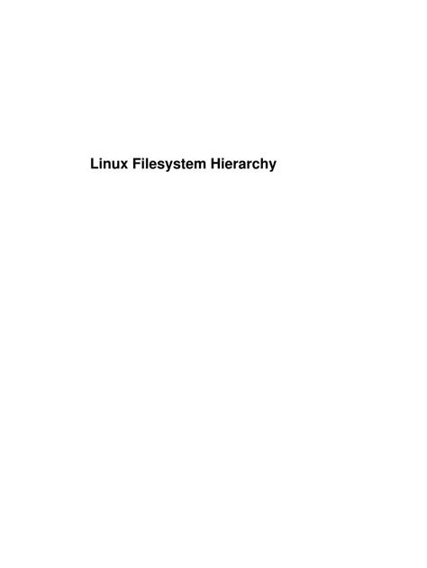 Pdf Linux Filesystem Hierarchy Dokumentips
