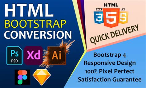 Convert Psd Pdf To Html Responsive Website With Bootstrap 4 By Nt