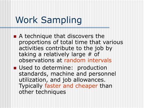 PPT Work Sampling PowerPoint Presentation Free Download ID 794371