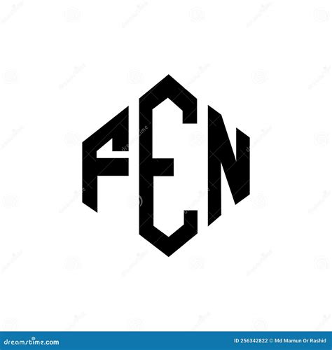 Fen Letter Logo Design With Polygon Shape Fen Polygon And Cube Shape