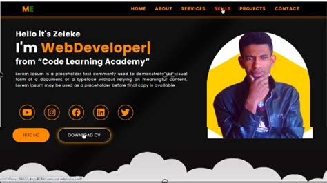Animated Portfolio Website Template In Html Css And Js Personal Website