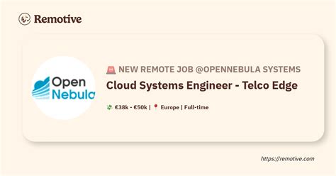 Hiring Cloud Systems Engineer Telco Edge Opennebula Systems