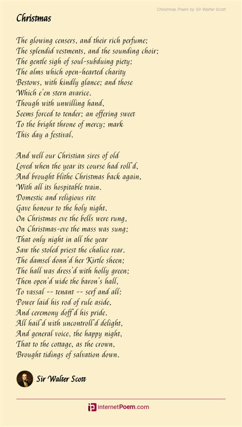 Christmas Poem By Sir Walter Scott