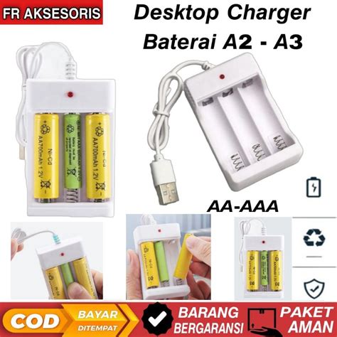 Jual Dekstop Charger Baterai A2 A3 Usb Charger Baterai Isi Ulang 3 Slot