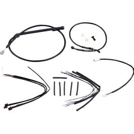 Burly Brand Jail Bar Cable Kit 12 Handlebars Black Vinyl 18 24