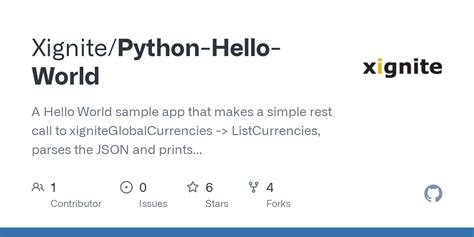 Github Xignite Python Hello World A Hello World Sample App That Makes A Simple Rest Call To