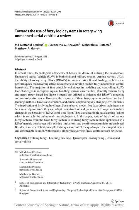 Towards The Use Of Fuzzy Logic Systems In Rotary Wing Unmanned Aerial