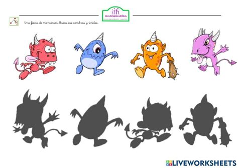 Unir Monstruitos Free Interactive Worksheets 6759422