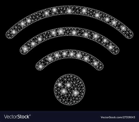 Bright Mesh Carcass Wi Fi Source With Light Spots Vector Image