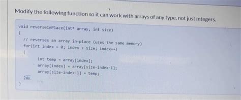 Solved Modify The Following Function So It Can Work With