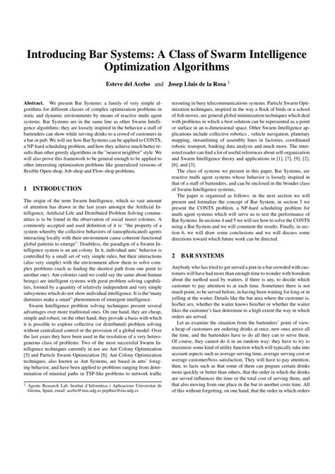 Pdf Introducing Bar Systems A Class Of Swarm Intelligence Optimization Algorithms