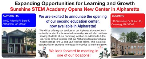 Sunshine Stem Academy Alpharetta Cumming Johns Creek