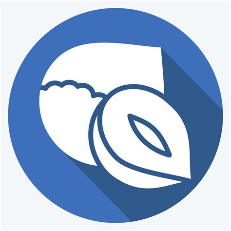 Icon Hazelnut Suitable For Nuts Symbol Long Shadow Style Simple Design Editable Design