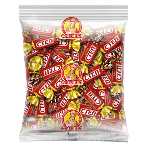 Конфеты Золотой СТЕП на основе мягкой карамели с арахисом пакет 1 кг КФ Славянка купить