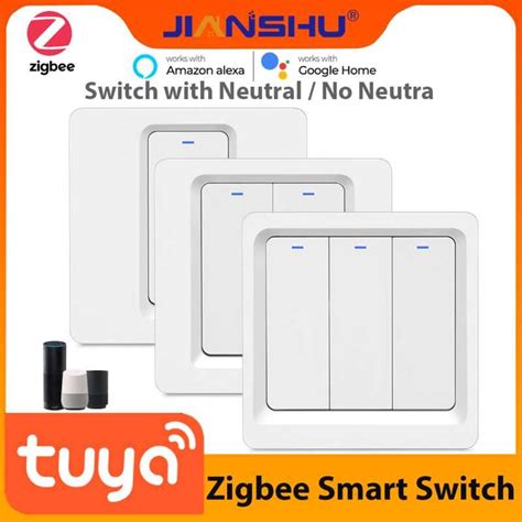 Smart Jianshu Tuya Wifi Zigbee Walang And Neutral Wire Wall Push Button