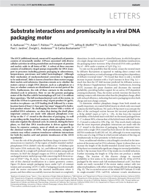 Pdf Substrate Interactions And Promiscuity In A Viral Dna Packaging Motor