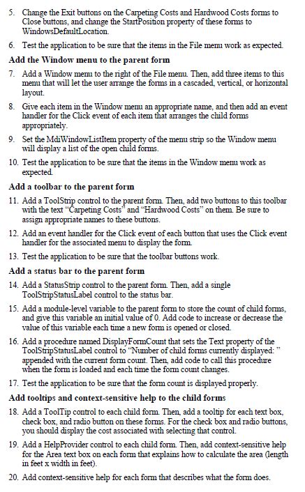 extra 25 2 create an mdi application in this