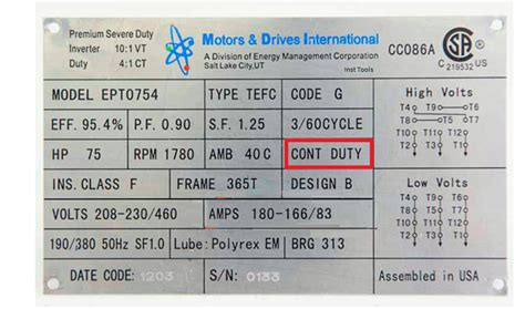 How To Read The Nameplate Of A Motor Inst Tools