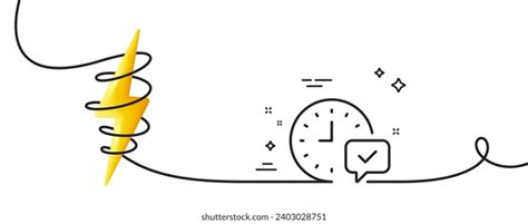 time management line icon continuous one stock vector royalty free