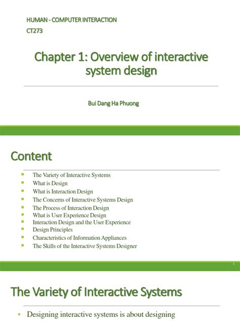 Chap1 Overview Of Interactive System Design Pdf Usability User