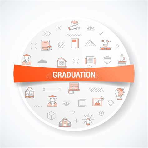 Graduation Concept With Icon Concept With Round Or Circle Shape For