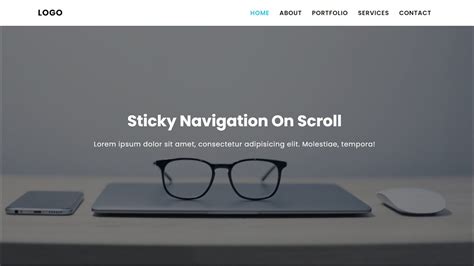 Sticky Navigation Bar On Scroll Using Html Css Javascript Fixed Nav