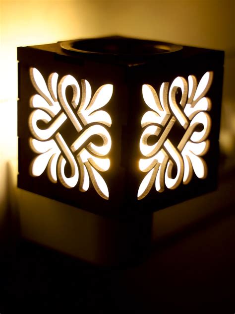 Gojeeva Wooden Incense Holder Electric Kapoor Dani Cum Night Lamp Electric Aroma Oil Diffuser