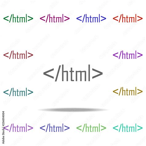 Html Code Icon Elements Of Online And Web Filled In Multi Color Style Icons Simple Icon For