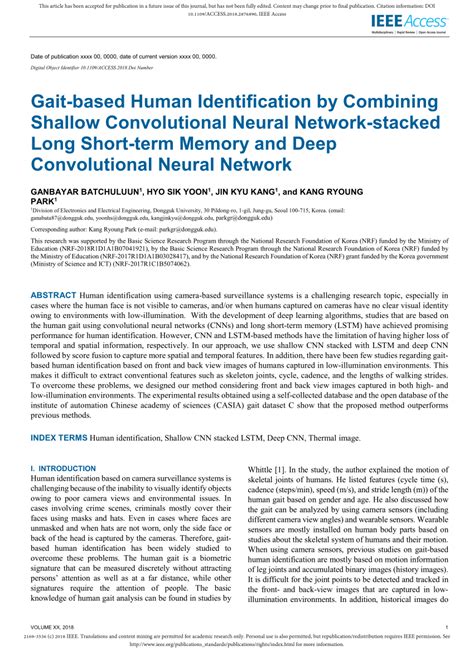 Pdf Gait Based Human Identification By Combining Shallow
