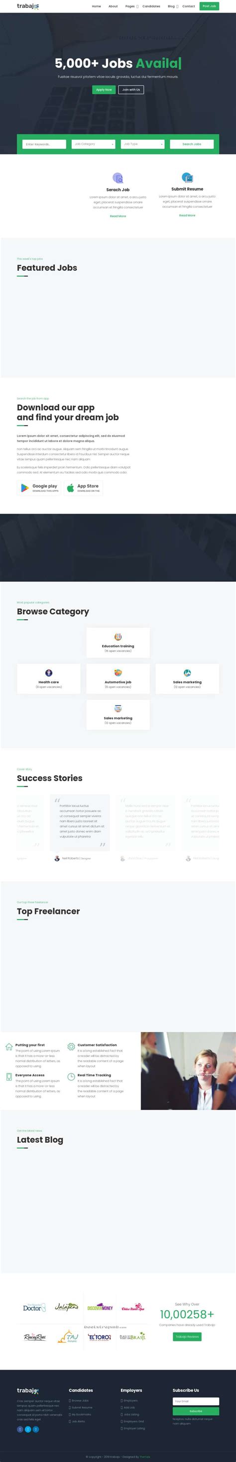 工作招聘门户网站bootstrap响应式模板