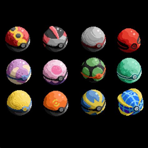 28 Types Of Poké Balls In Pixel Art Oc Rpokemon