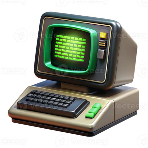 Serene Traditional A Vintage Computer Terminal Displaying Complex Code Flickering Green Text On