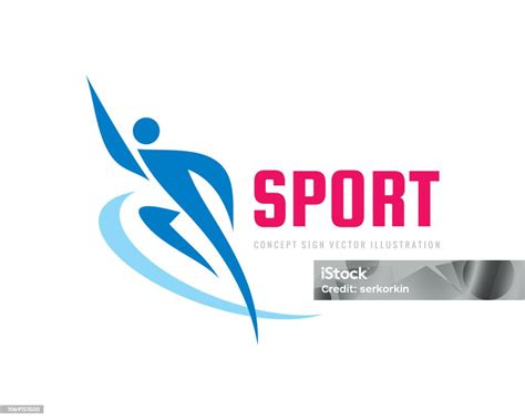 추상 인간의 문자개념 사업 서명 서식 파일 벡터 일러스트 레이 션 실행 남자 창조적인 기호입니다 액티브 스포츠 피트 니스 기호입니다 그래픽 디자인 요소입니다 개념에 대한