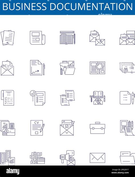 Business Documentation Line Icons Signs Set Design Collection Of