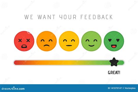 Customer Satisfaction Concept Design We Want Your Feedback Rating Review Scale Star Concept