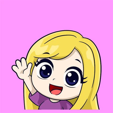 안녕 감정 표현 귀여운 소녀 긴 머리 금발 개념 절연 프리미엄 벡터 평면 만화 스타일을 흔들며 프리미엄 벡터
