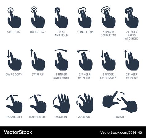 Touch Gestures Icons Royalty Free Vector Image