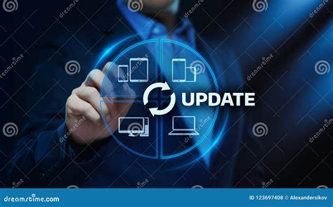 Update Software Computer Program Upgrade Business Technology Internet Concept Stock Illustration