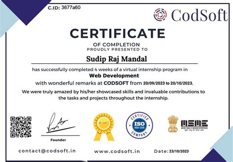 Sudip Raj Mandal On Linkedin Internshipcompletion Webdevelopment